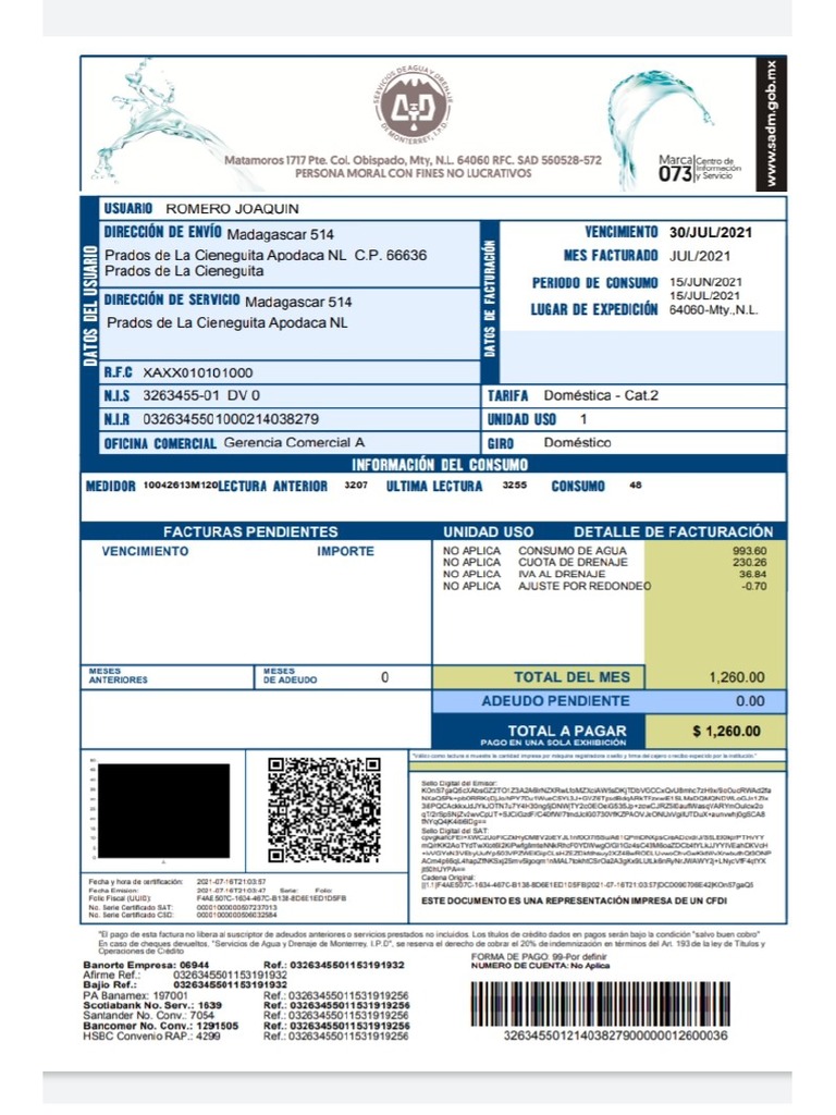 Comprobante Agua | PDF