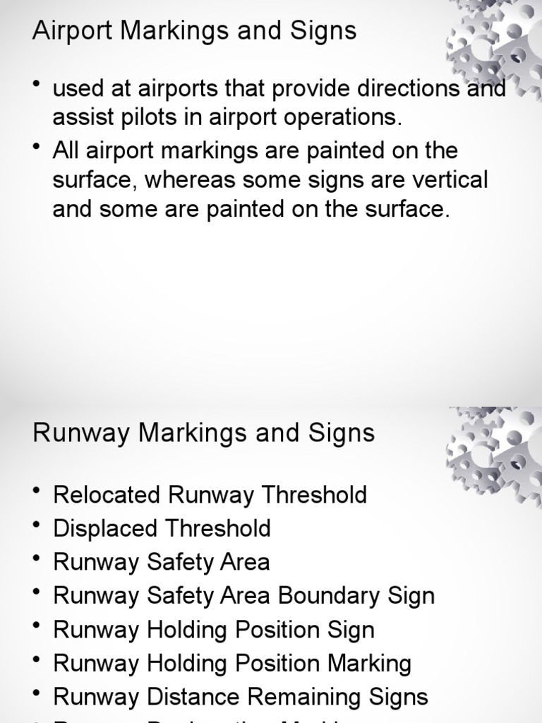 Airport Runway Markings and Signs Guide | PDF | Runway | Airport