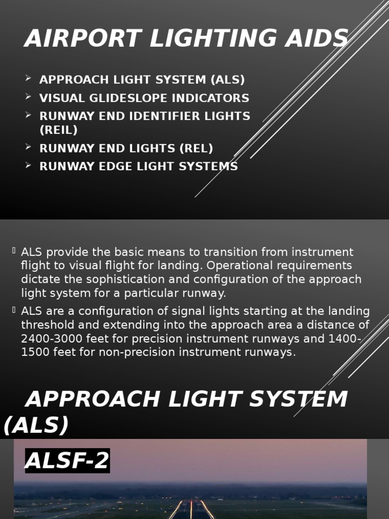 Airport Lighting Aids Explained | PDF | Aviation | Transport