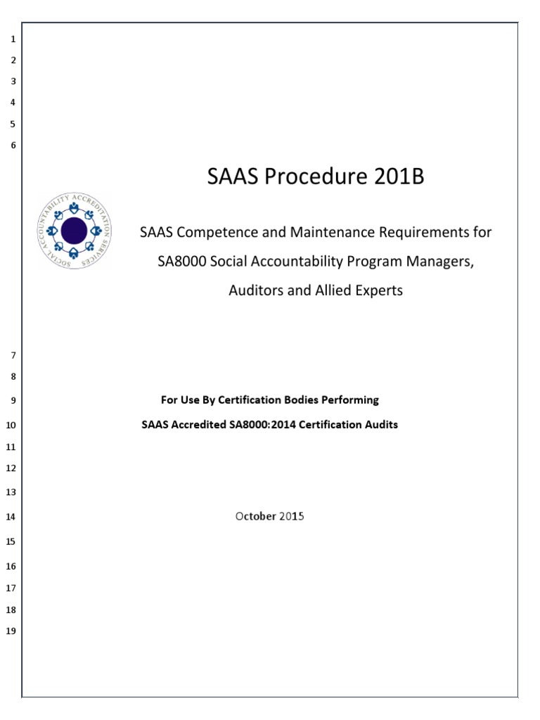 SAAS Procedure.201B 2015 | Download Free PDF | Audit | Certification