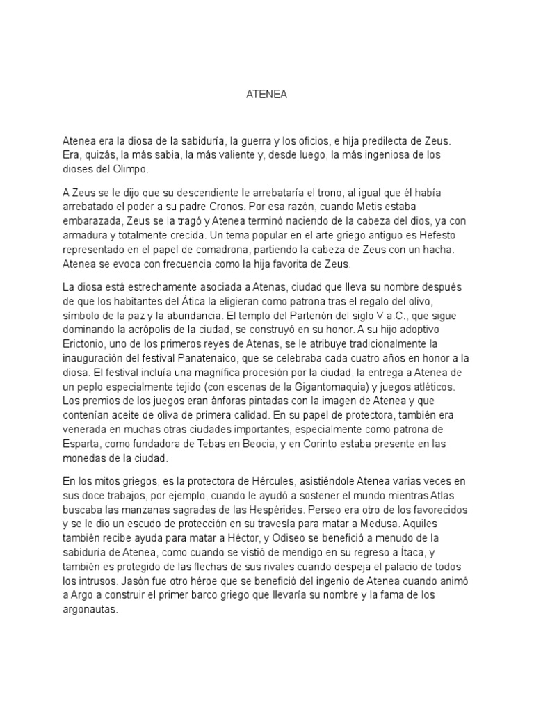 Atenea | PDF | Atenea | Odiseo