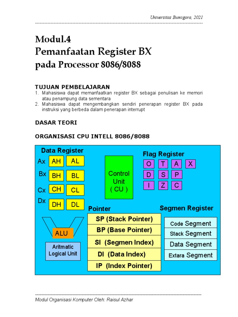Modul-4 Praktikum Penggunaan Register BX | PDF