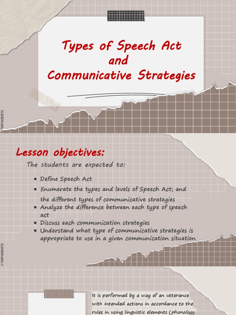Speech Act and Communicative Strategy | PDF | Communication | Speech