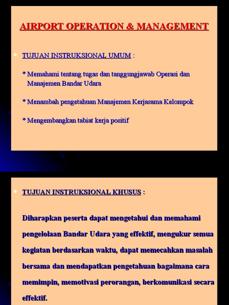 Airport Operation and Management | PDF