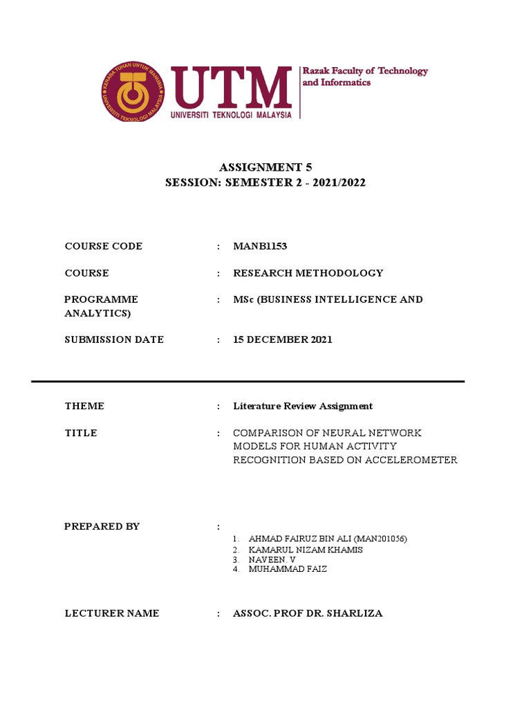 Comparison of Neural Network Models For Human Activity Recognition Based On Accelerometer | PDF ...