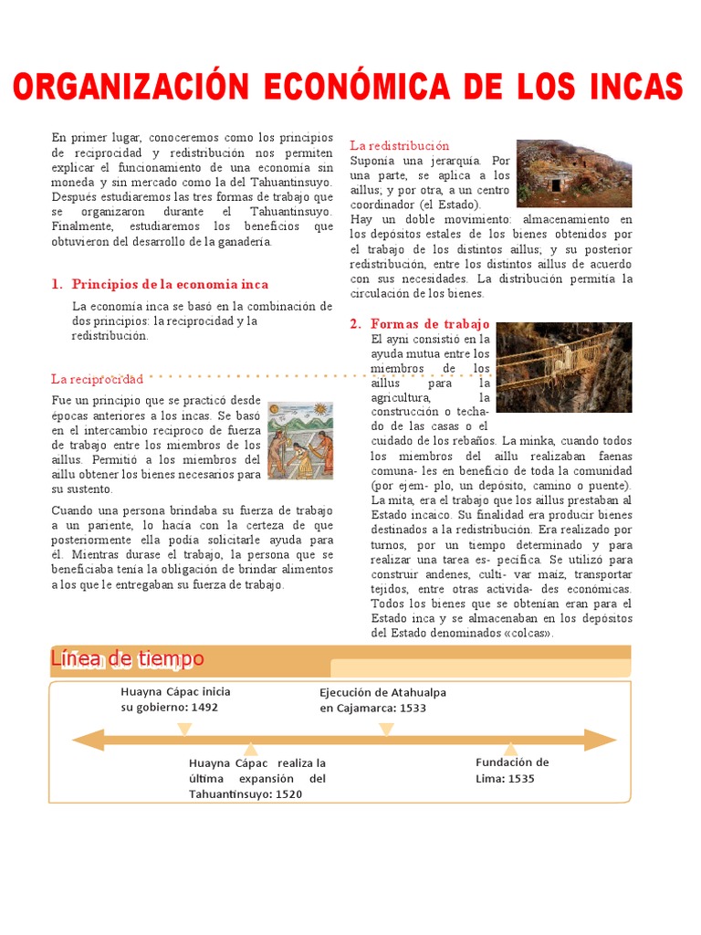 Organización Económica de Los Incas para Primer Grado de Secundaria | Descargar gratis PDF ...
