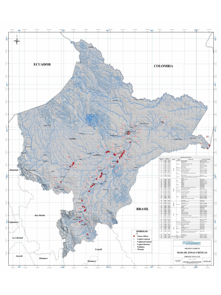Zonas Criticas Peligros Geologicos Region Loreto-Mapa | PDF