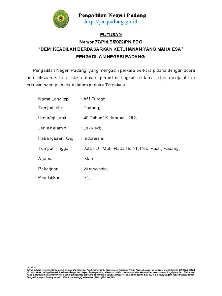 Putusan Pidana Pdf