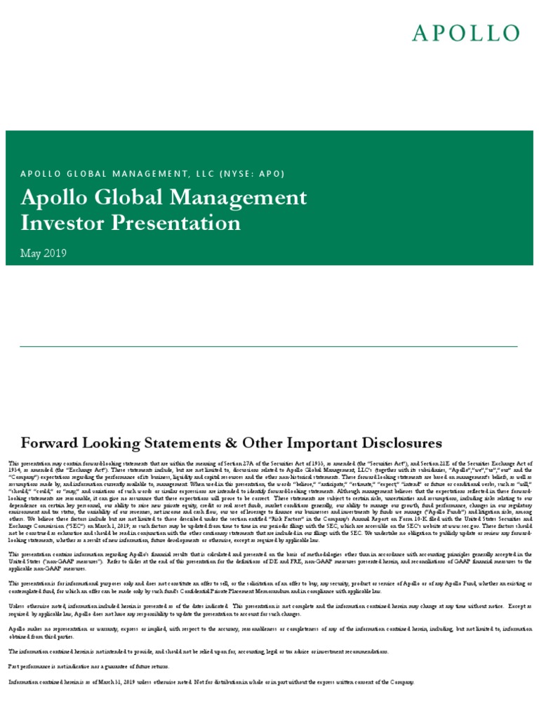 Apollo Global Management LLC May 2019 Investor Presentation | Download ...