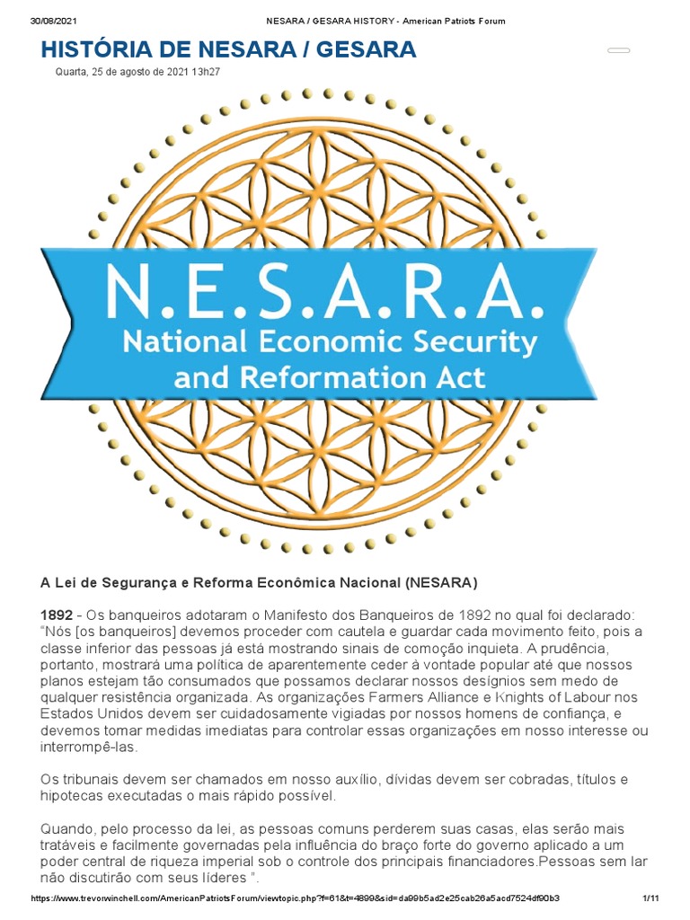 NESARA - National Economic Security and Reformation Act | PDF | Os ...