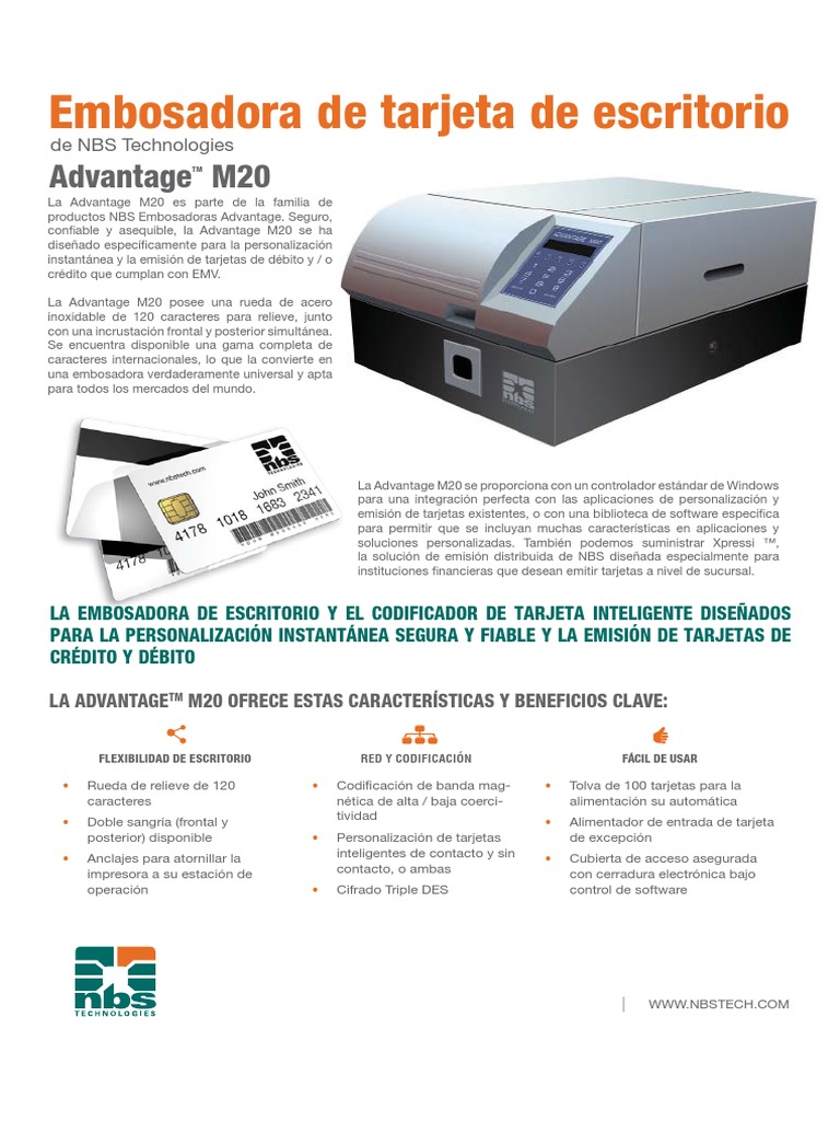 Advantage-M20-A4_Spanish_02152018V2 | PDF | Emv | Tarjeta electrónica