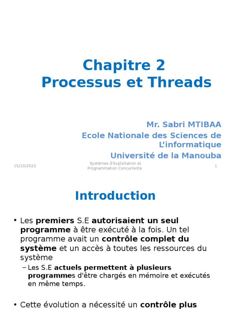 Processus et Threads : Concepts Clés | PDF | Thread (informatique) | Système d'exploitation