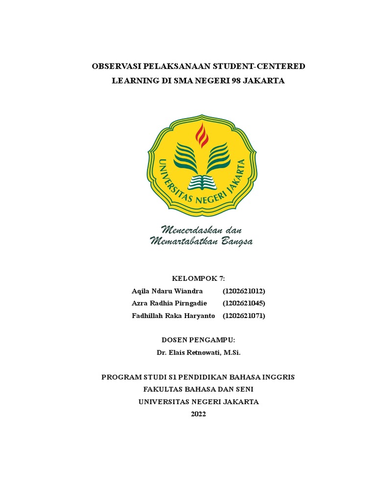 Observasi Pembelajaran SCL di SMA 98 | PDF
