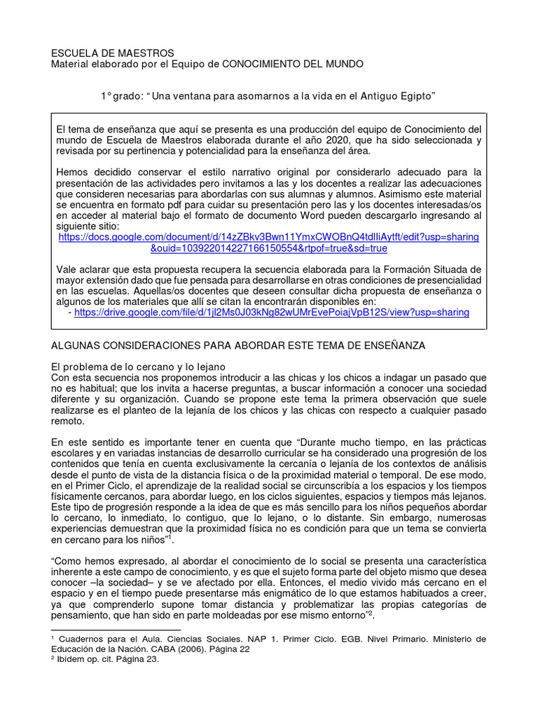 1°grado-Una Ventana Al Antiguo Egipto | PDF | Sociedad | Método de ...