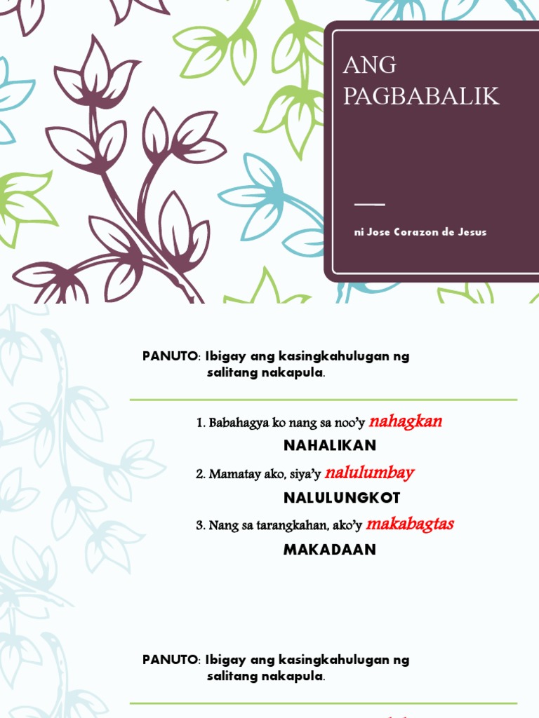 Ang Pagbabalik | PDF
