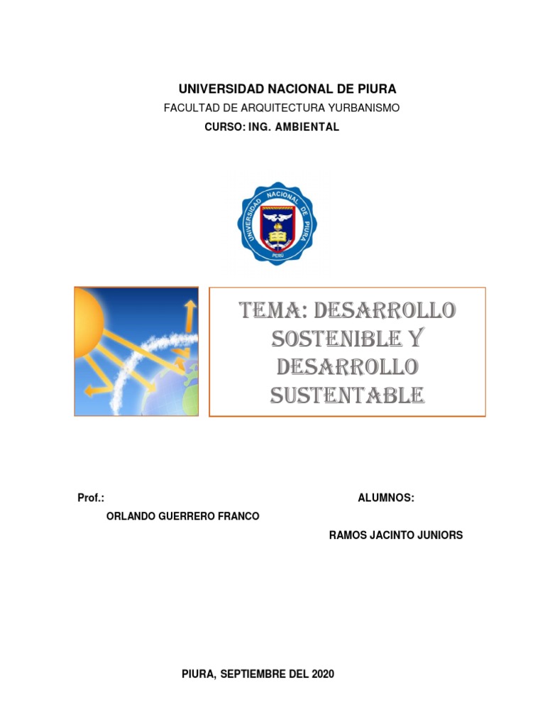 Dessarrollo Sostenible y Sustentable | PDF | Desarrollo sostenible ...