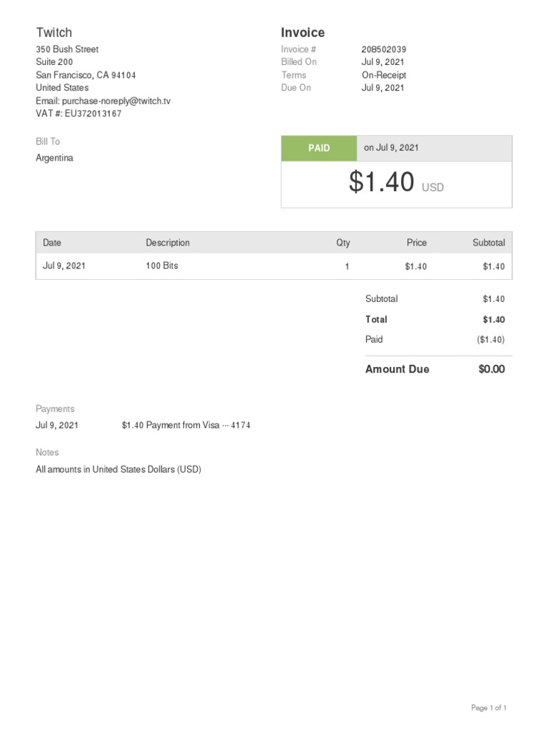 Invoice 208502039 | PDF