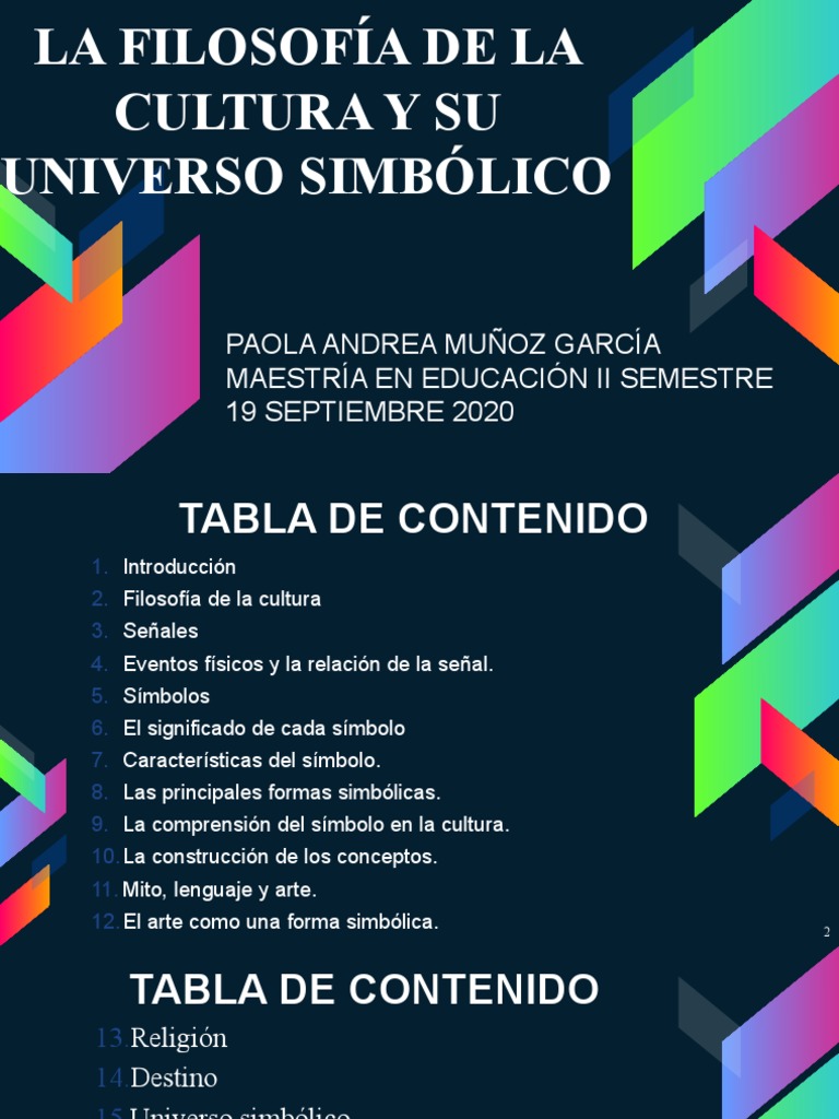 3ra Exp 4ta Sesión La Filosofía de La Cultura y Su Universo Simbólico ...