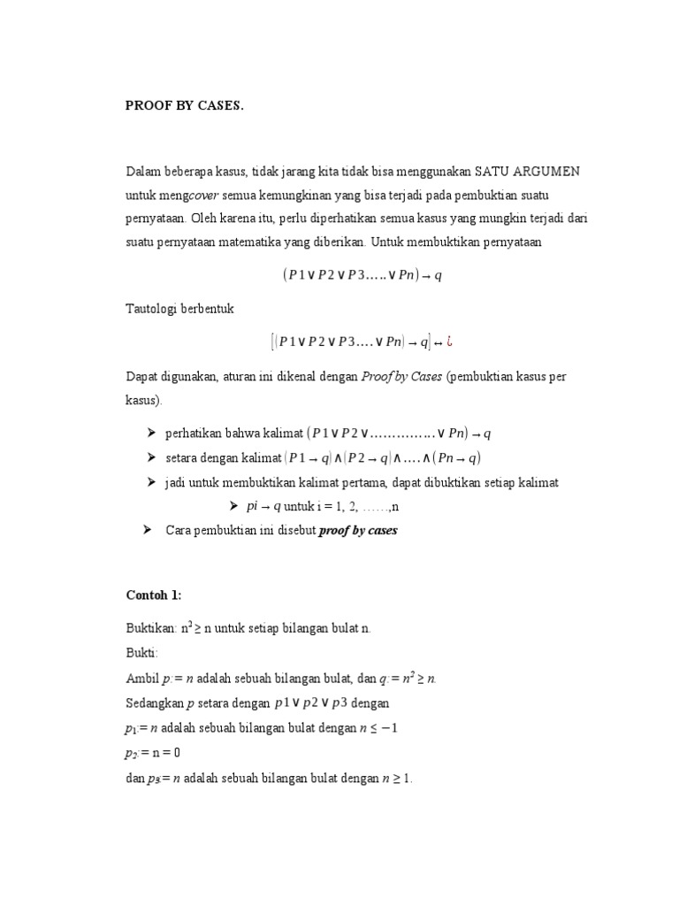 Tugas Kel.9 LDM PROOF BY CASES | PDF