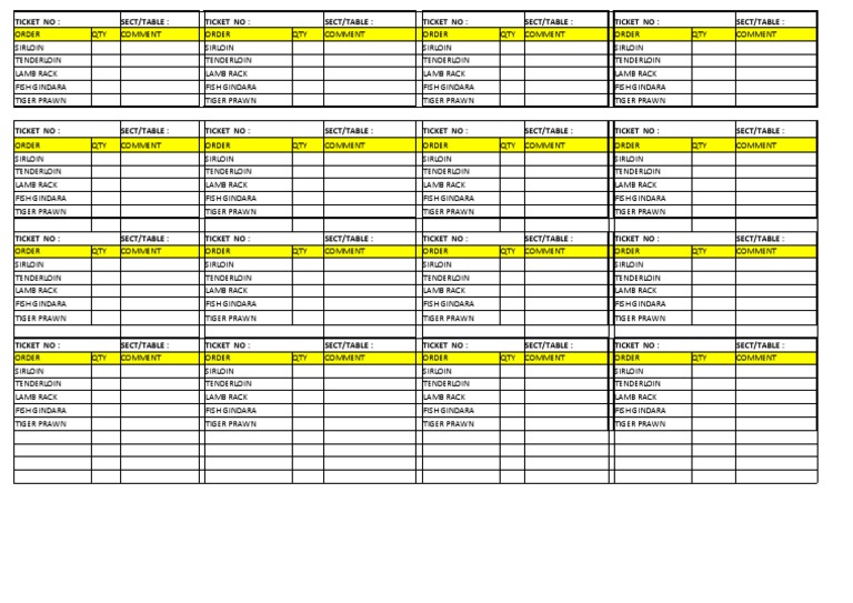 Gill Order Sheet | PDF | Fish