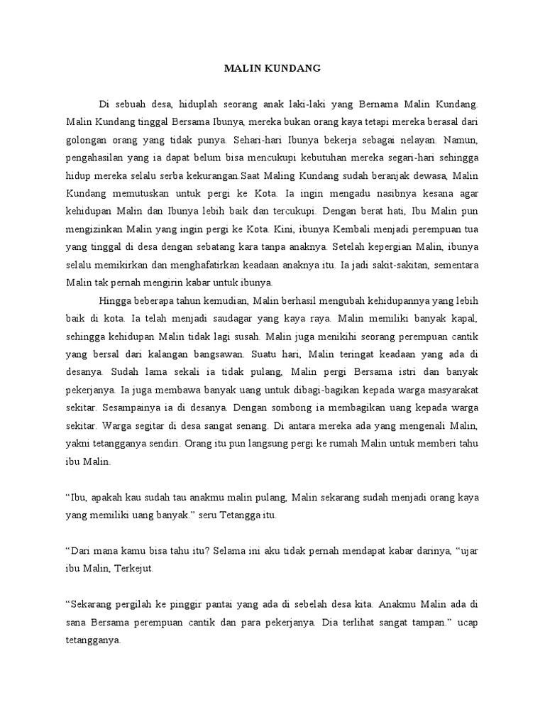 Legenda Malin Kundang | PDF