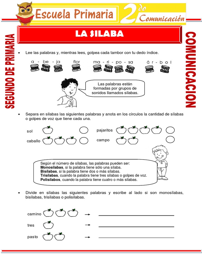 La Silaba para Segundo de Primaria | PDF