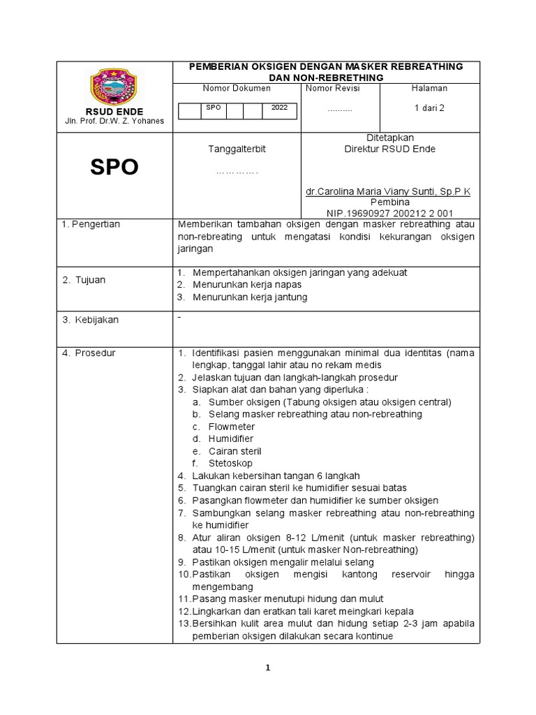 Spo Pemberian Oksigen RM NRM | PDF | Sains & Matematika