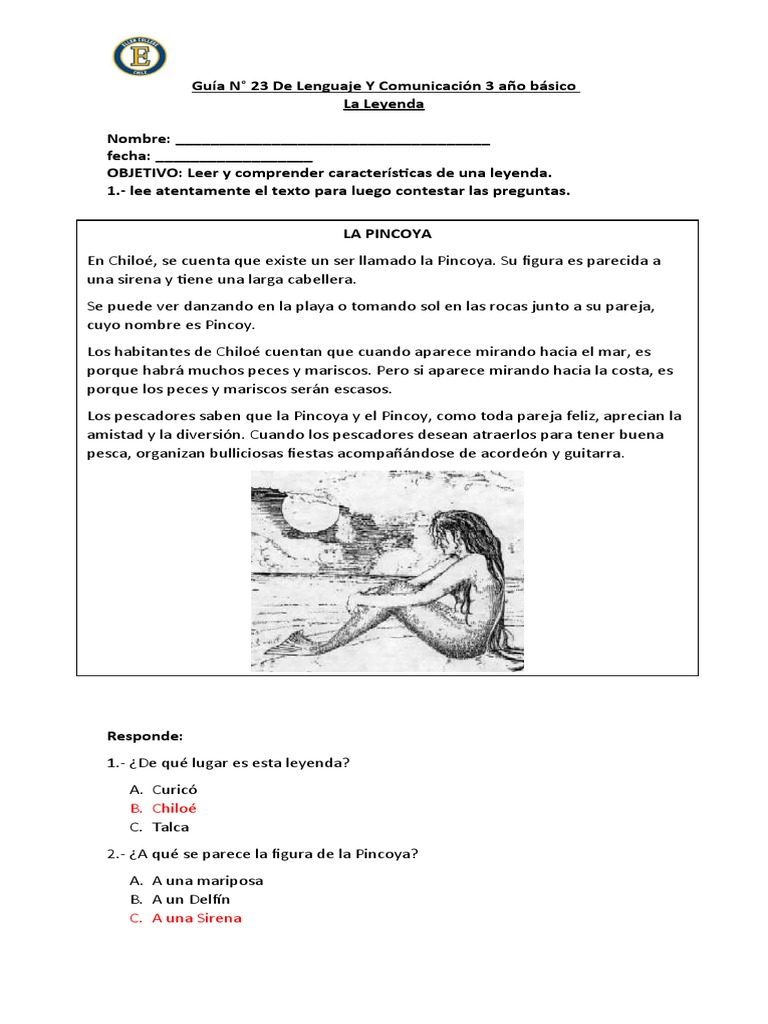 La leyenda de la Pincoya y el Pincoy | PDF
