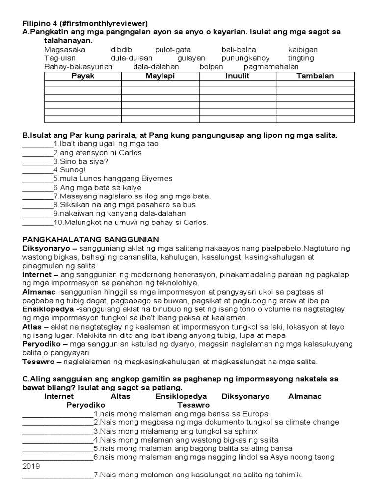Fil 4 - Pangngalan | PDF