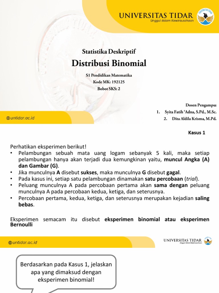 Distribusi Binomial dalam Kasus Praktis | PDF