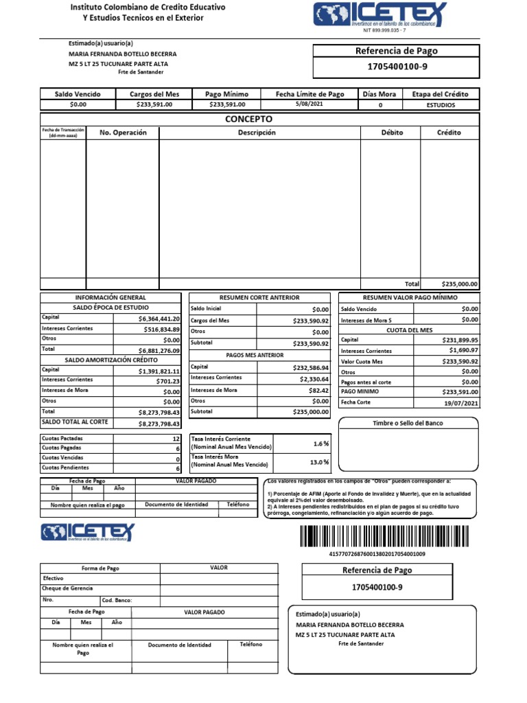 Recibo Icetex | PDF | Bancos | Interés