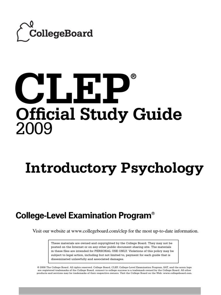 CLEP Intro Psychology | College Level Examination Program | Test ...