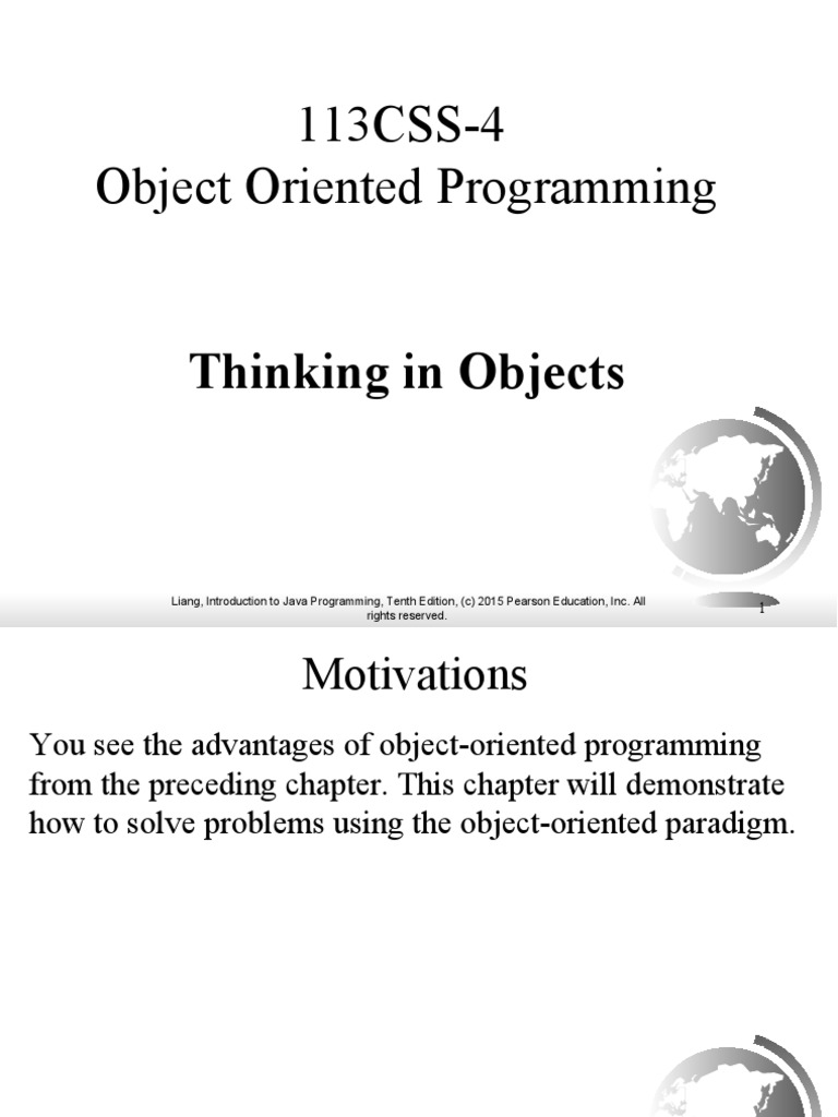 Chp10-Thinking in Objects | PDF | Method (Computer Programming) | Class ...