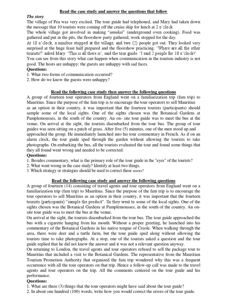 Case Study For Tour Guiding | PDF
