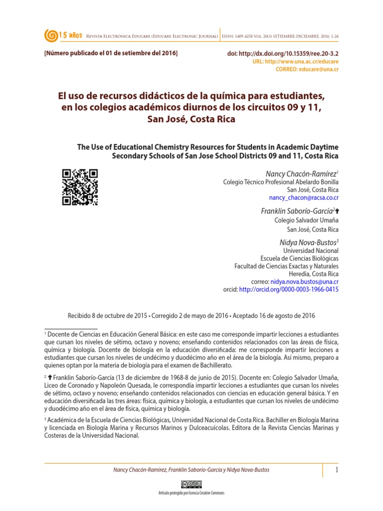 Análisis del uso de recursos didácticos de química en colegios ...