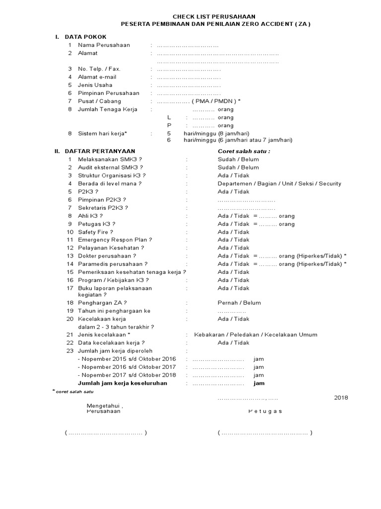 checklist&DL ZA | PDF