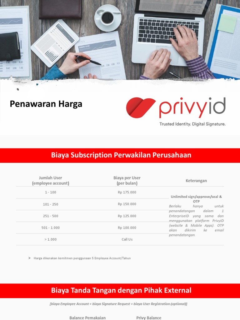 PrivyID Enterprise Suite Pricing Scheme (v8) . | PDF