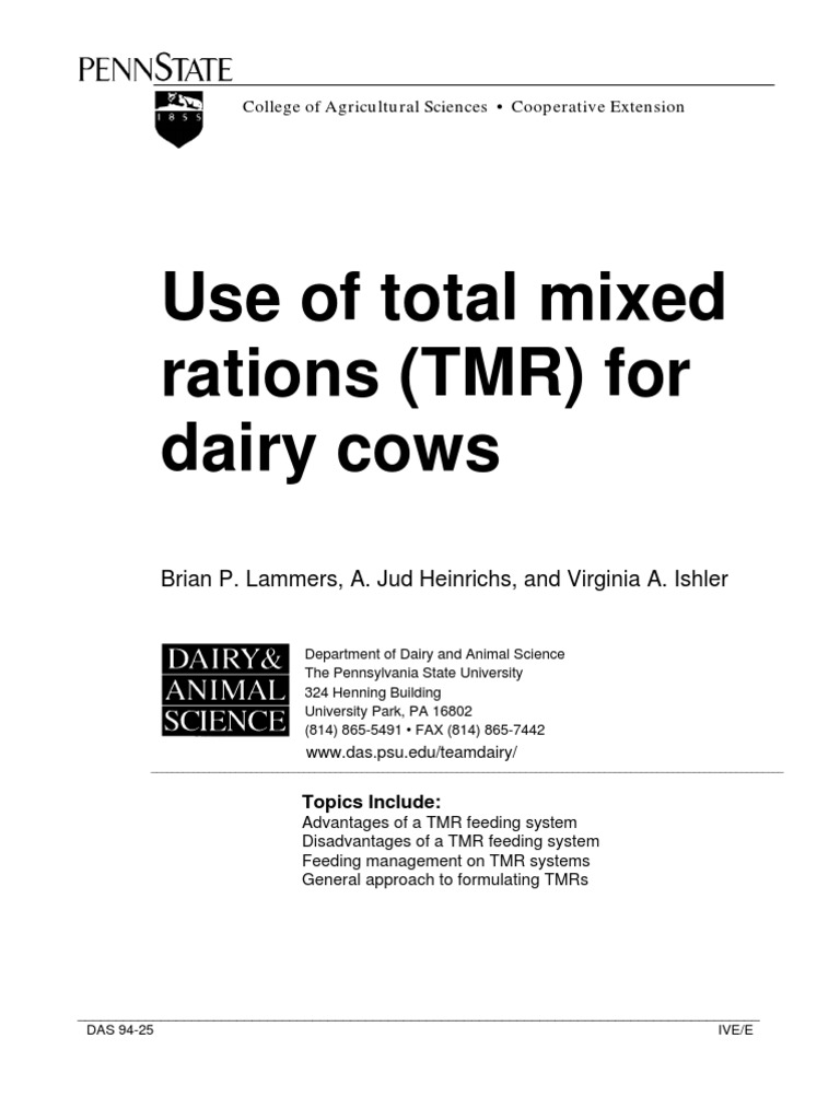 Dairy Cow TMR Guide | PDF | Animal Feed | Cattle