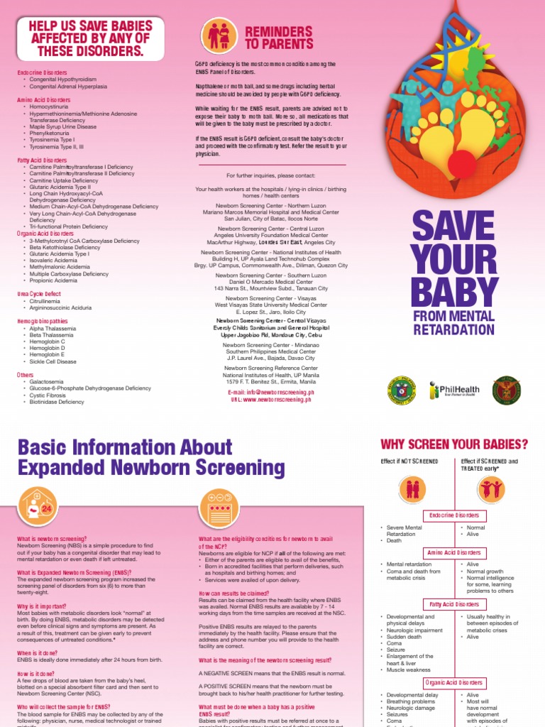 Expanded Newborn Screening Brochure | PDF | Diseases And Disorders ...