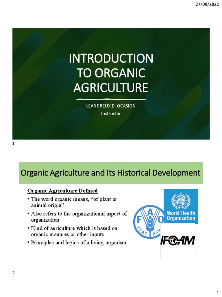 Introduction To Organic Agriculture - Midterm | PDF | Organic Farming ...