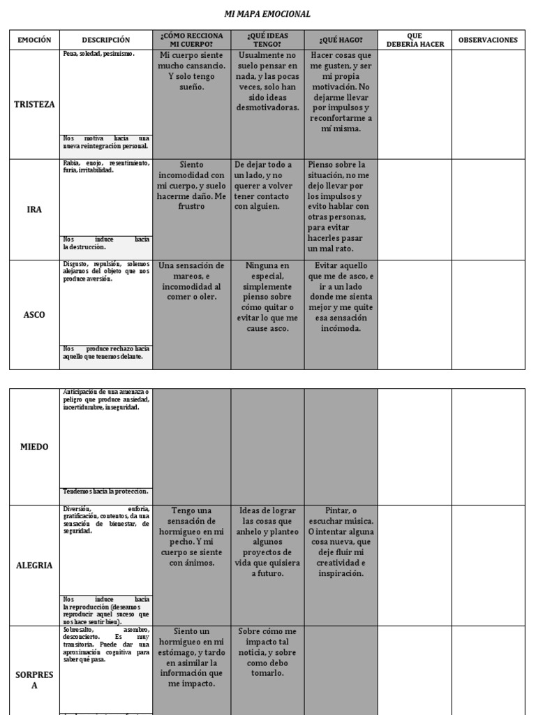 Mapa Emocional | PDF | Ira | Las emociones