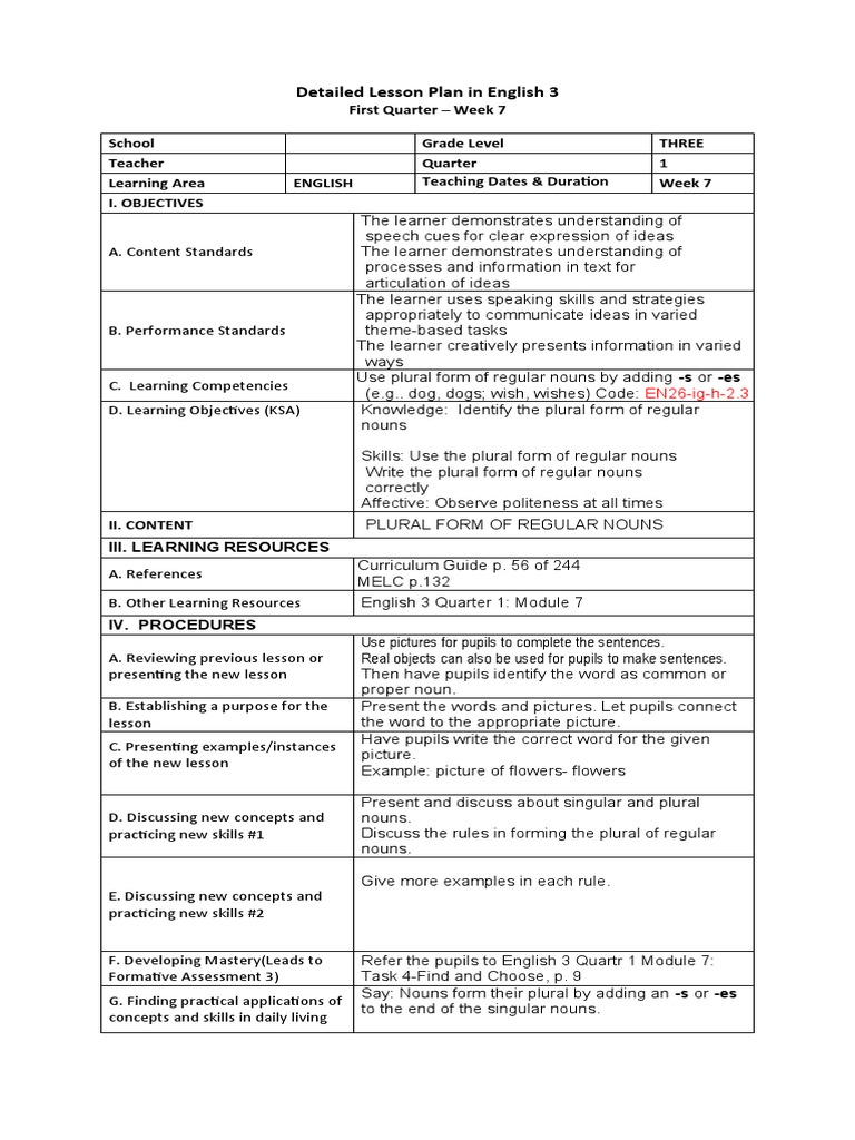 Week 7 | PDF | Learning | Plural