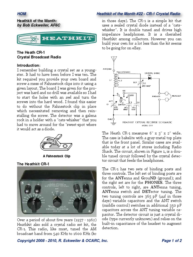 Heathkit CR-1 | PDF | Electrical Engineering | Manufactured Goods