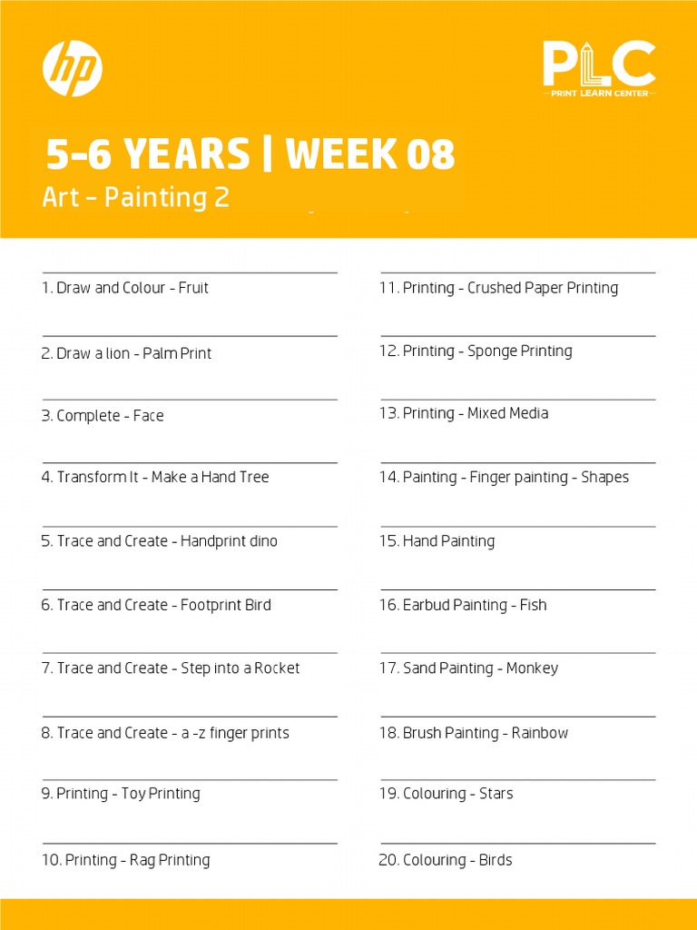 Ukg Art and Craft Painting Using Various Objects Worksheet | PDF | Home ...