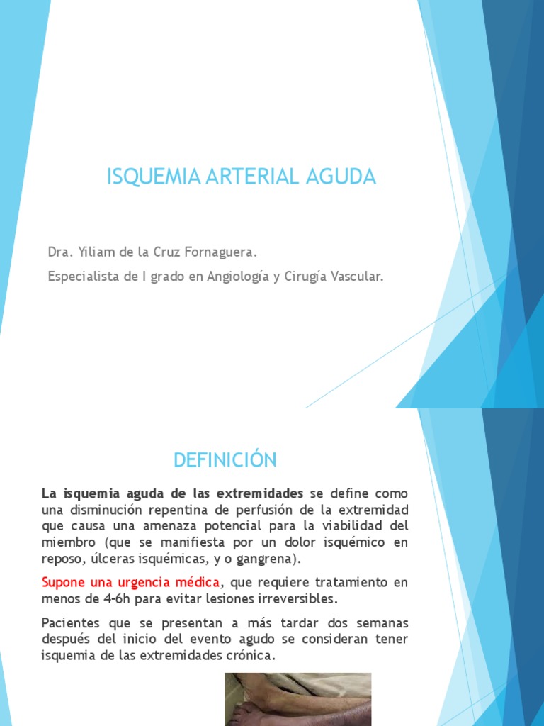 Isquemia Arterial Aguda: Diagnóstico y Tratamiento | PDF | Trombo ...