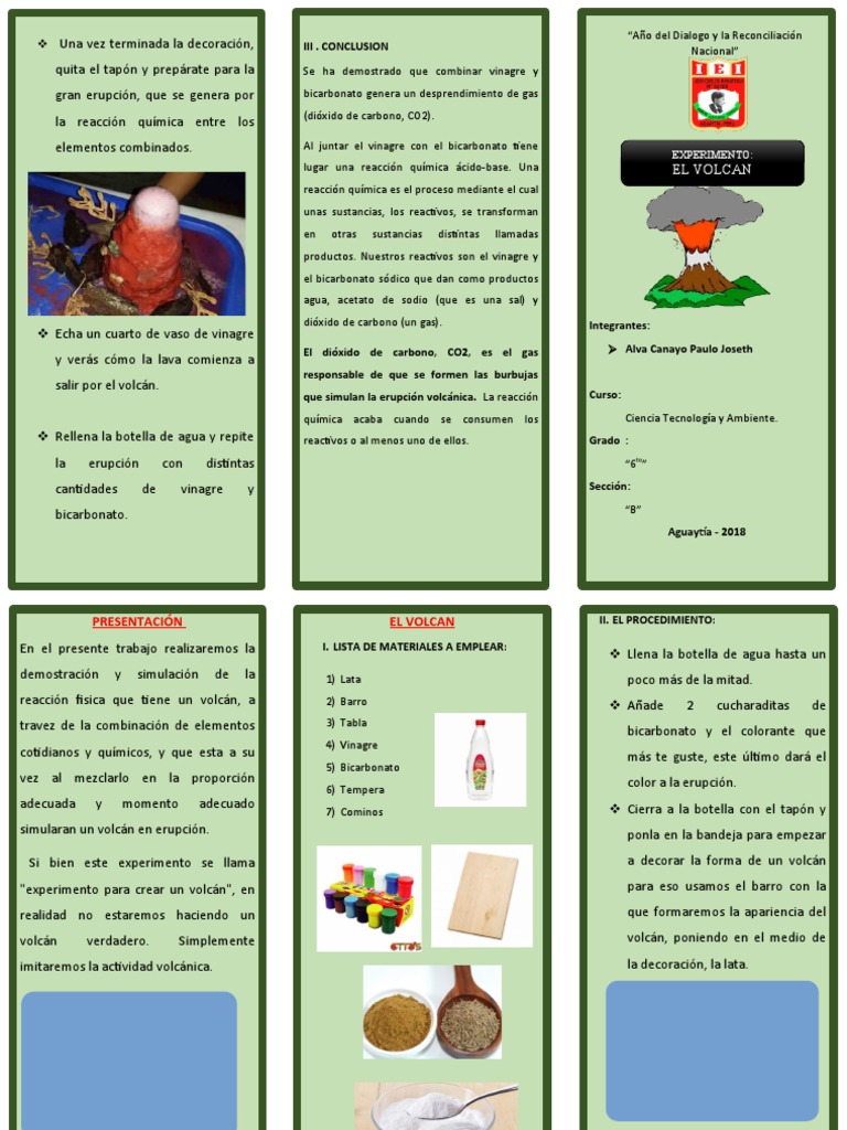 Triptico Experiment - Volcan | PDF | Volcán | Química