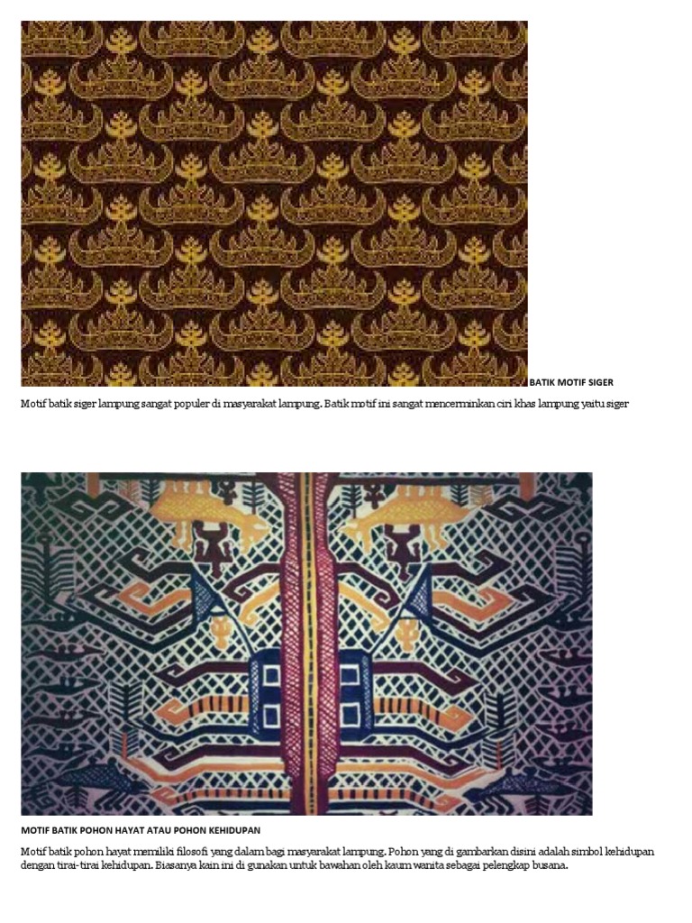 Motif Batik Siger dan Gajah Lampung | PDF