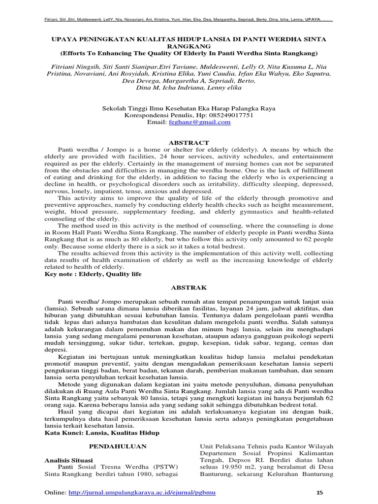 Upaya Peningkatan Kualitas Hidup Lansia 3e0f0ad2 | PDF