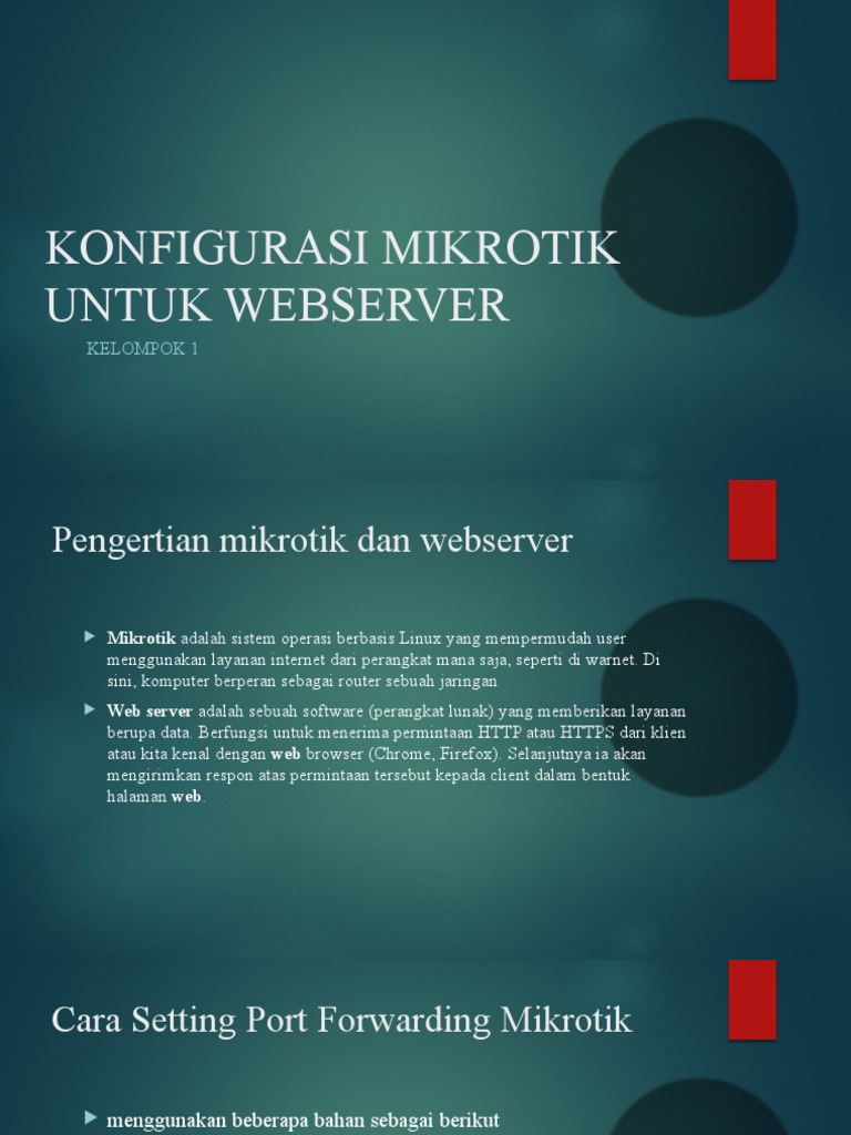Konfigurasi Mikrotik Untuk Webserver | PDF