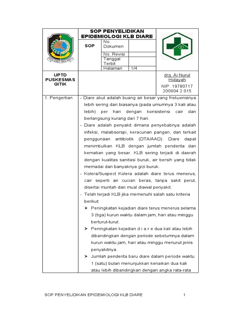 Sop Pe KLB Diare | PDF